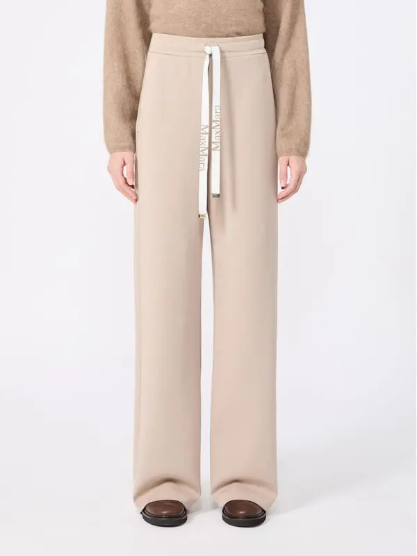 Max Mara Wide Leg Double Cotton Jersey Trousers