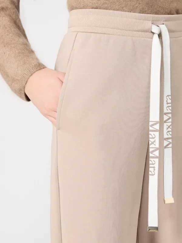 Max Mara Wide Leg Double Cotton Jersey Trousers