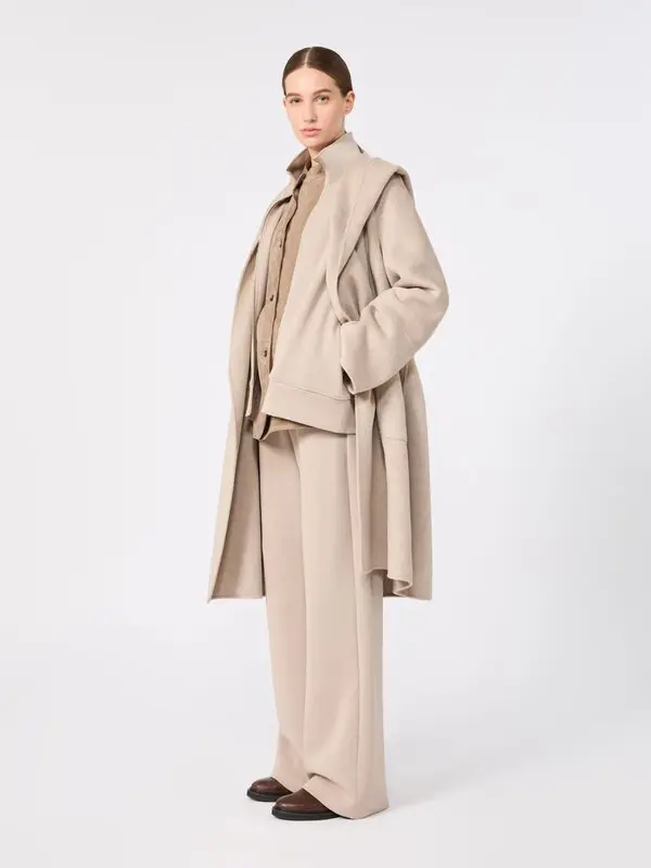 Max Mara Wide Leg Double Cotton Jersey Trousers