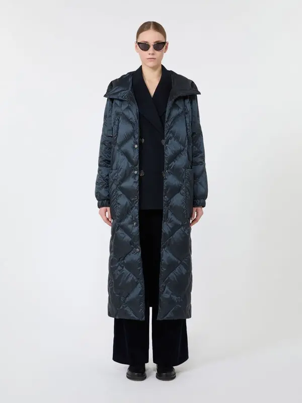 Max Mara Long Puffer In Quilted Water-repellent Fabric