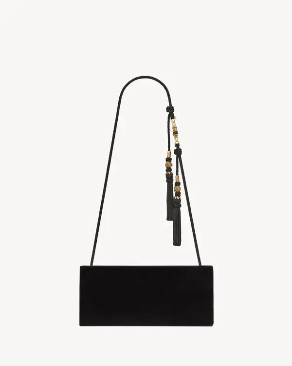 Saint Laurent Kate Clutch On Chain In Suede
