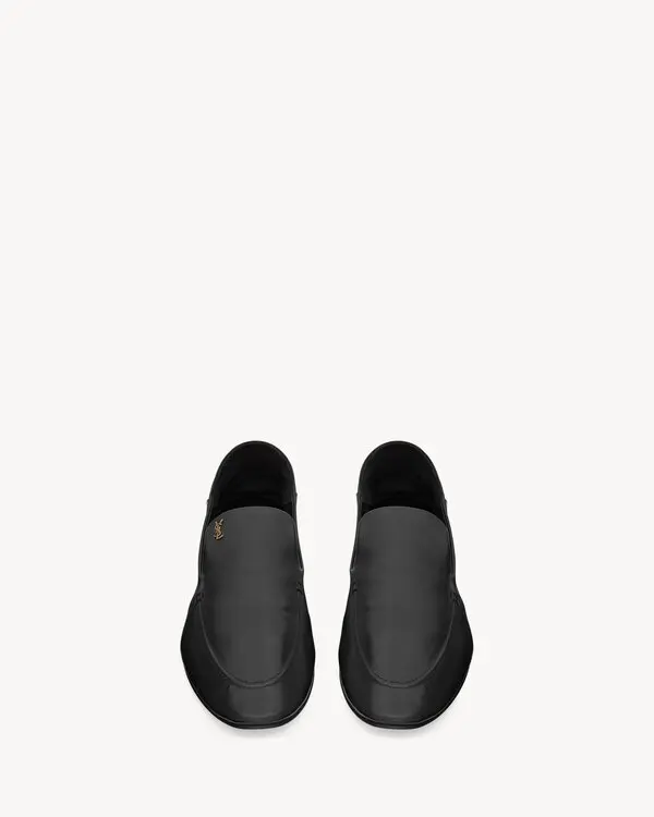 Saint Laurent Alain Slippers In Smooth Leather