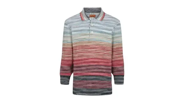 Missoni Zig Zag Long Sleeve Polo Shirt