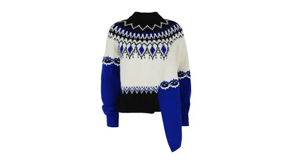 Alexander McQueen Fair Isle Draped Knit Sweater