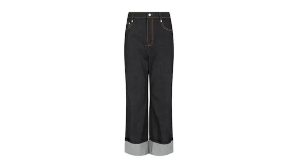 Alexander McQueen Contrast Stitching Denim Pants