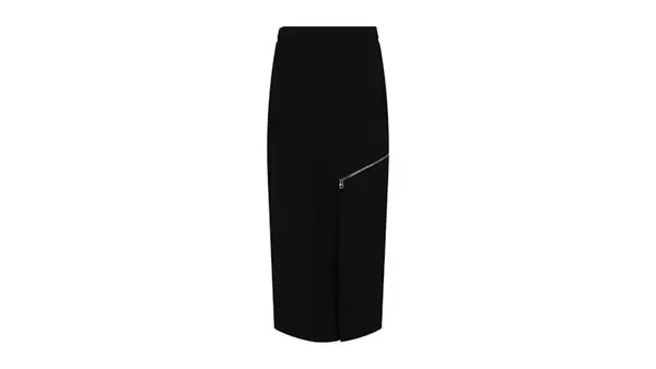 Alexander McQueen Zip Detailed Midi Skirt