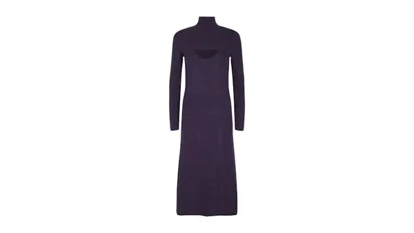 FERRAGAMO Lamé Wool Blend Dress