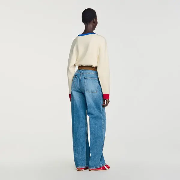 Sandro Straight Jeans With Leather Belt