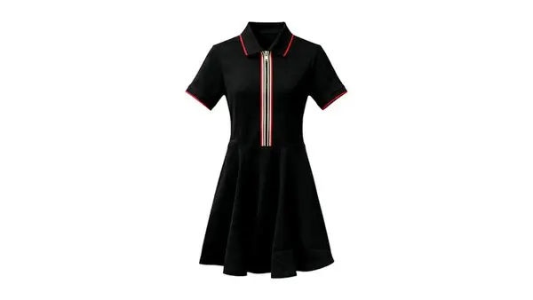 Burberry Icon Stripes Zip Polo Shirt Dress