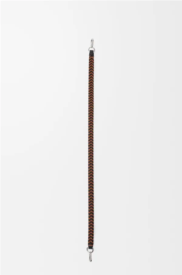 Loewe Woven Strap In Leather - Black/squirrel