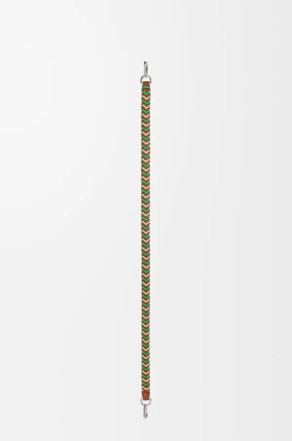 Loewe Woven Leather Strap With Geometric Pattern - Multicolor/green