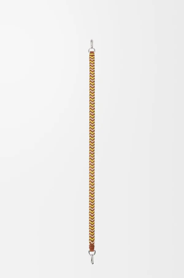 Loewe Woven Leather Strap With Geometric Pattern - Multicolor/pecan