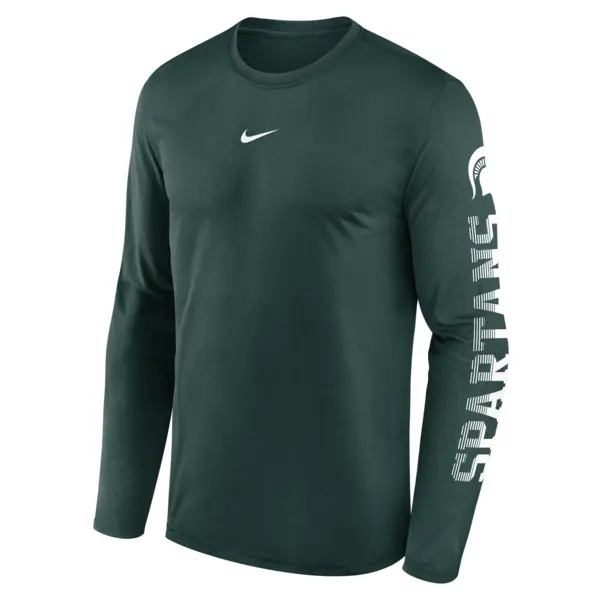 Nike Michigan State Primetime Stack Legend Dri-fit College Long-sleeve T-shirt - Green