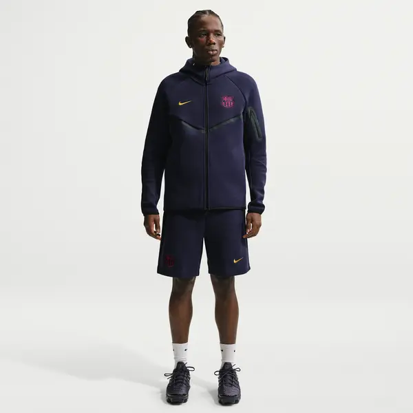 Nike Fc Barcelona Tech Fleece Soccer Shorts - Blue