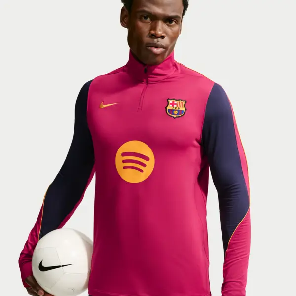 Nike Fc Barcelona Strike Dri-fit Soccer Knit Drill Top - Red