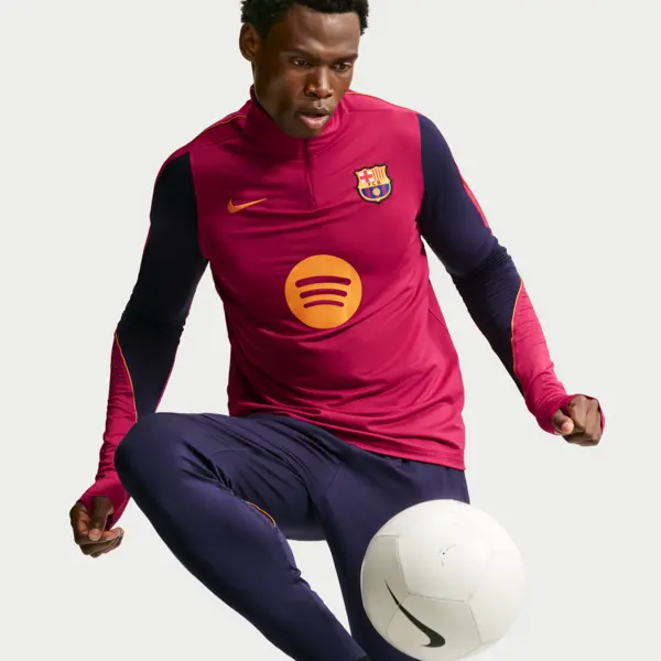 Nike Fc Barcelona Strike Dri-fit Soccer Knit Drill Top - Red