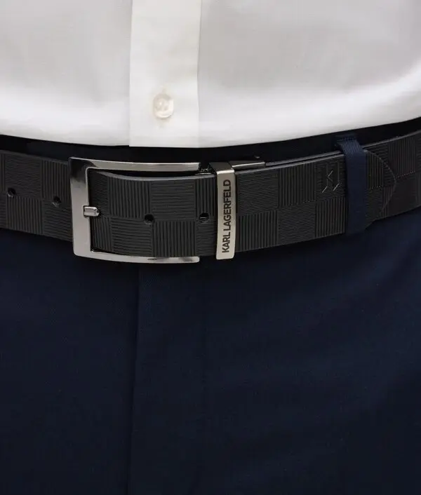 Karl Lagerfeld Checkerboard Reversible Belt