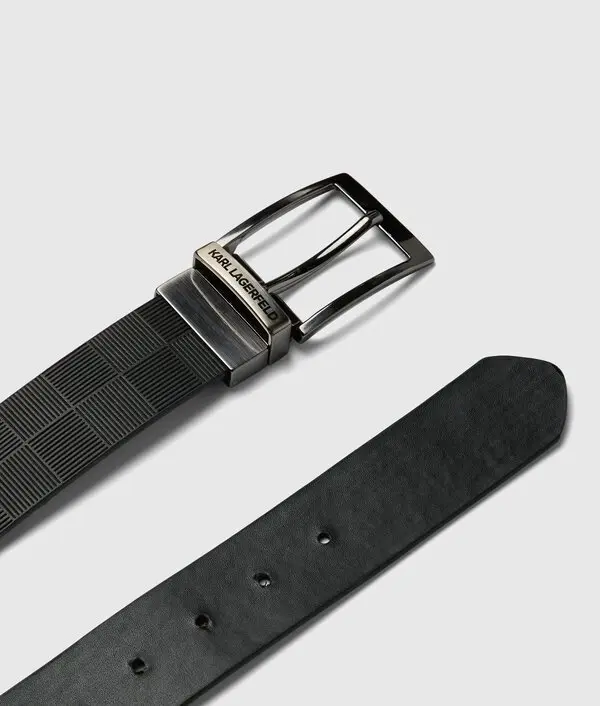 Karl Lagerfeld Checkerboard Reversible Belt