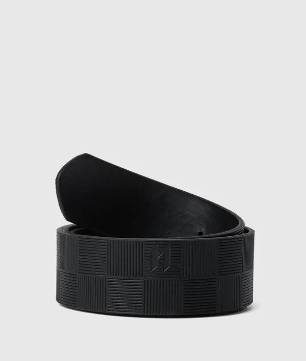 Karl Lagerfeld Checkerboard Reversible Belt - Black