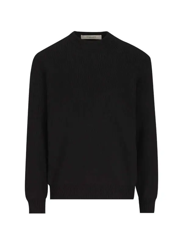 GOLDEN GOOSE Crew-neck Sweater With Embroidered Logo - Black
