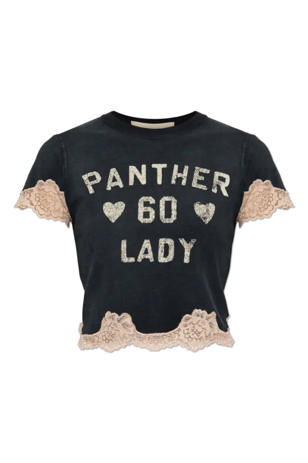 Valentino Garavani Top With Lace Trim - Black