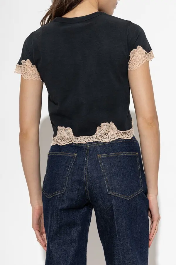 Valentino Garavani Top With Lace Trim