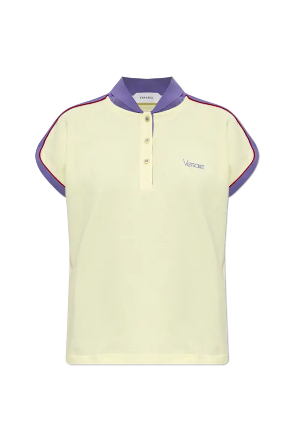 Versace Cotton Piqué Polo With Embroidered Logo