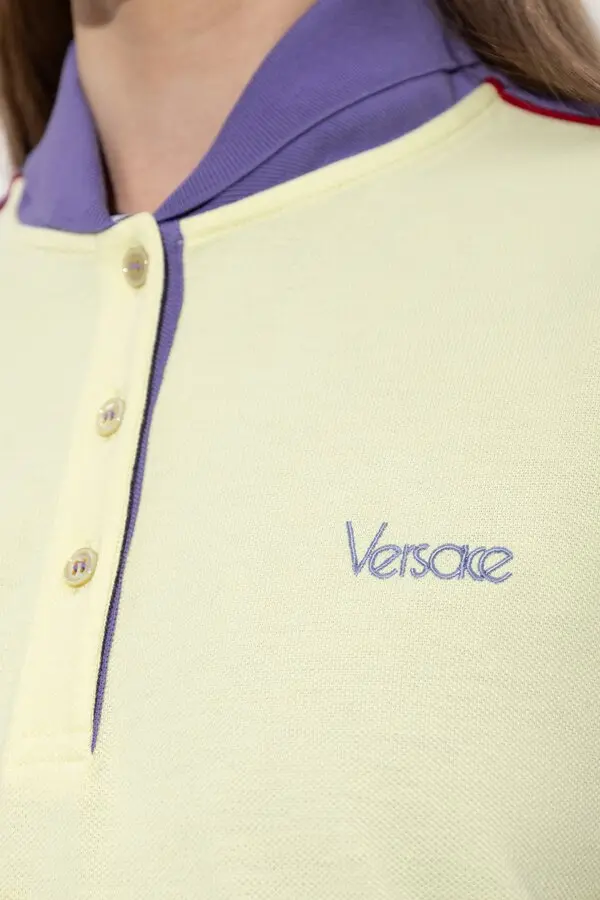 Versace Cotton Piqué Polo With Embroidered Logo