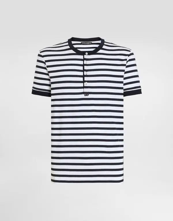 Dolce & Gabbana Serafino Striped Cotton T-shirt
