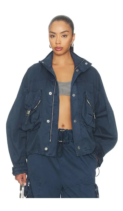 Attico Utility Bomber Jacket In Navy