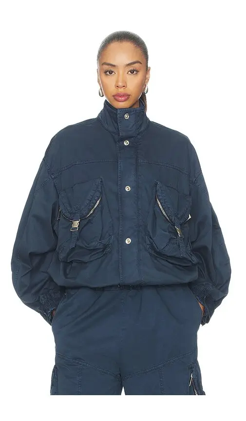 Attico Utility Bomber Jacket In Navy