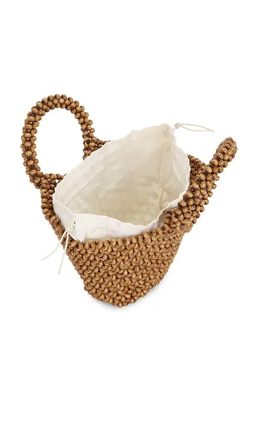 8 Other Reasons Wood Bead Tote Rounded Top Handle Bag
