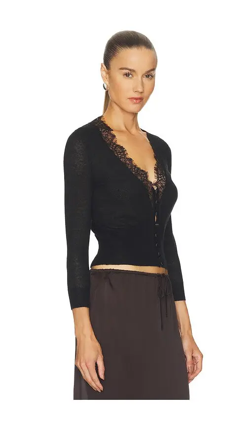 L'Agence Eluna Lace Detail Cardigan