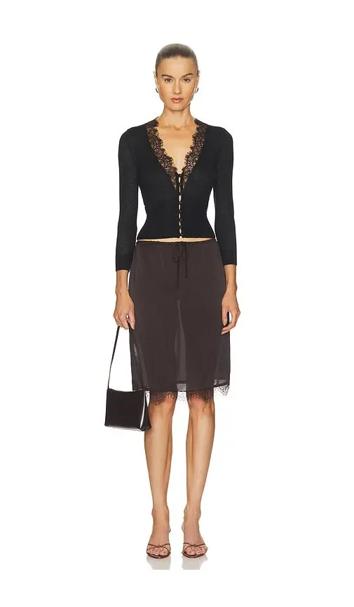 L'Agence Eluna Lace Detail Cardigan