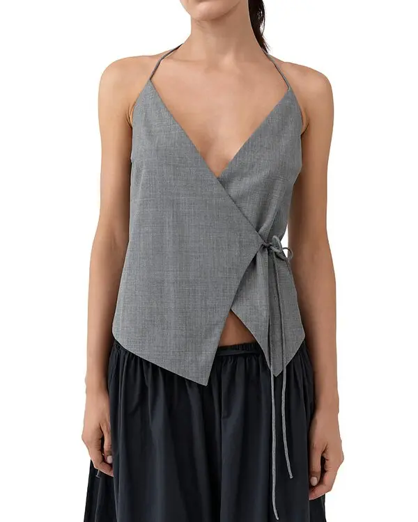 ST. AGNI Wool Blend Rouleau Halter Top