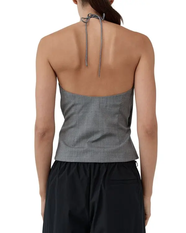 ST. AGNI Wool Blend Rouleau Halter Top