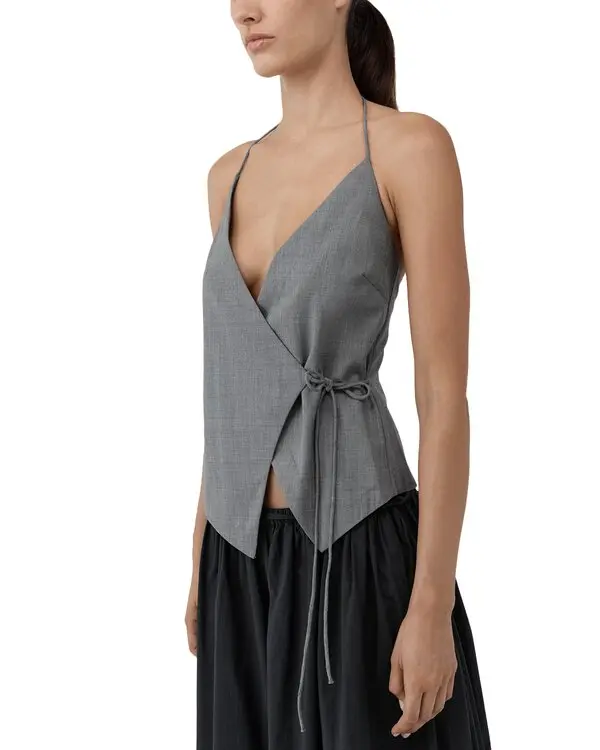 ST. AGNI Wool Blend Rouleau Halter Top