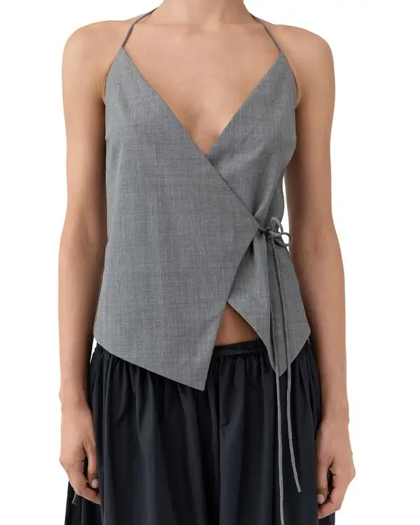 ST. AGNI Wool Blend Rouleau Halter Top