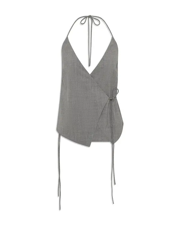 ST. AGNI Wool Blend Rouleau Halter Top