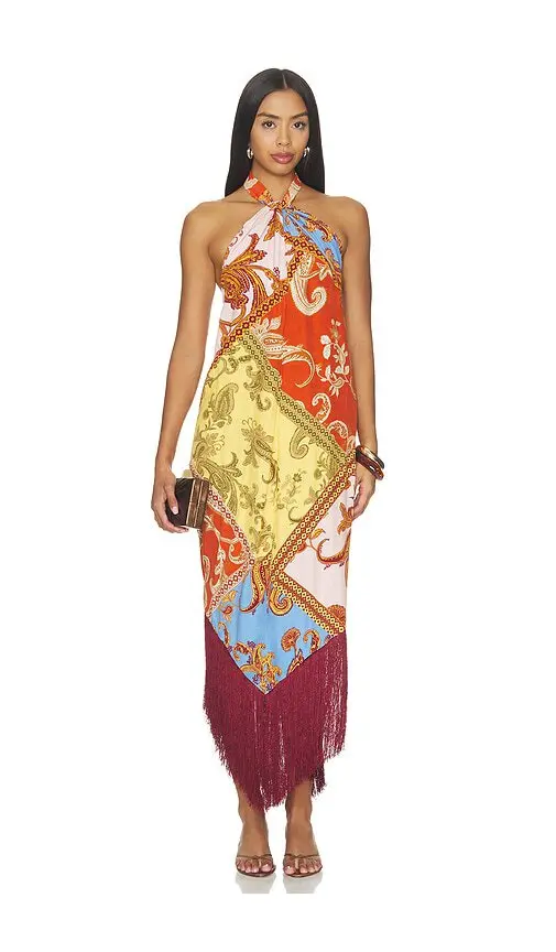 Hemant & Nandita Tie Sash Long Dress - Multi