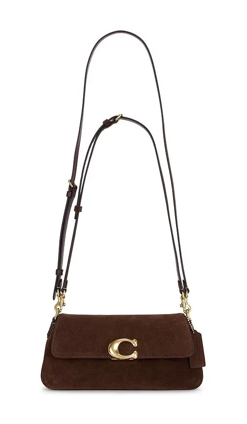 COACH Suede Jet Shoulder Bag In Chocolate