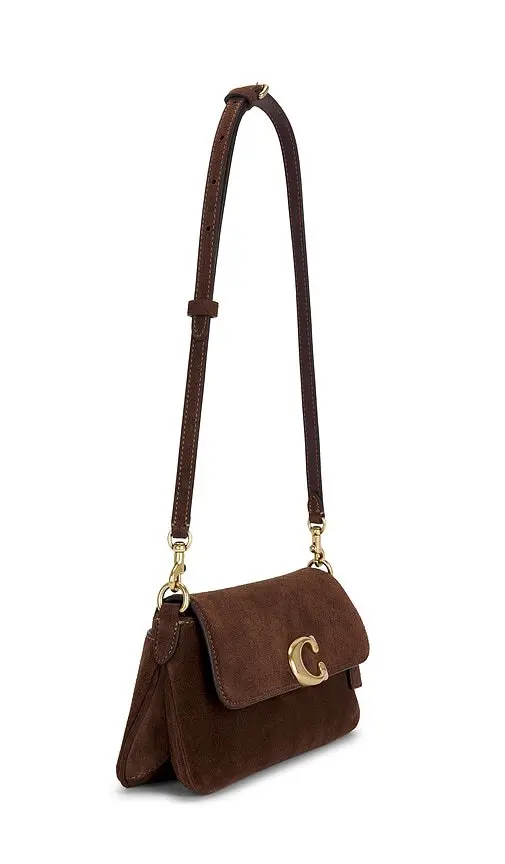 COACH Suede Jet Shoulder Bag In Chocolate