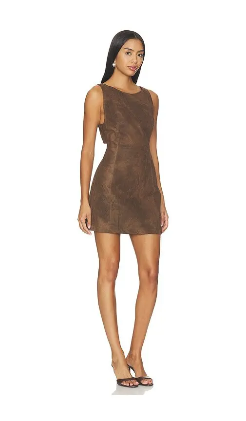 Free People Atlas Suede Mini Dress In Chocolate