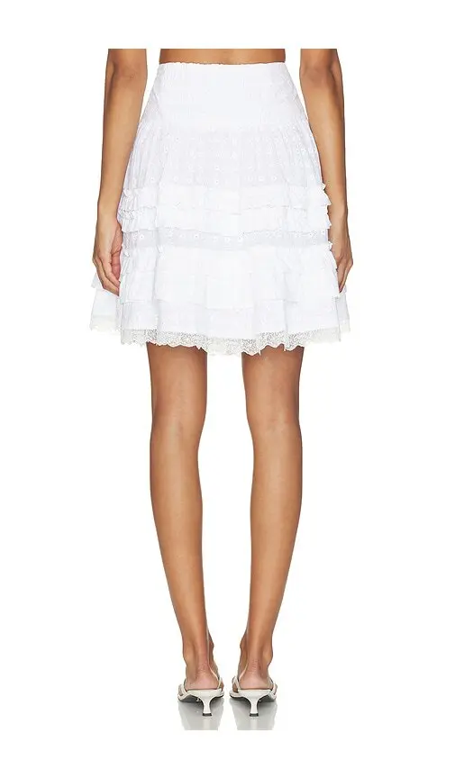 GANNI Broderie Anglaise Tiered Frill Mini Skirt