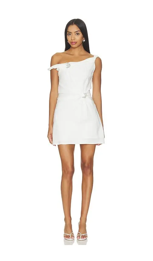 MOTHER OF ALL Ethel Ripple Mini Dress - White