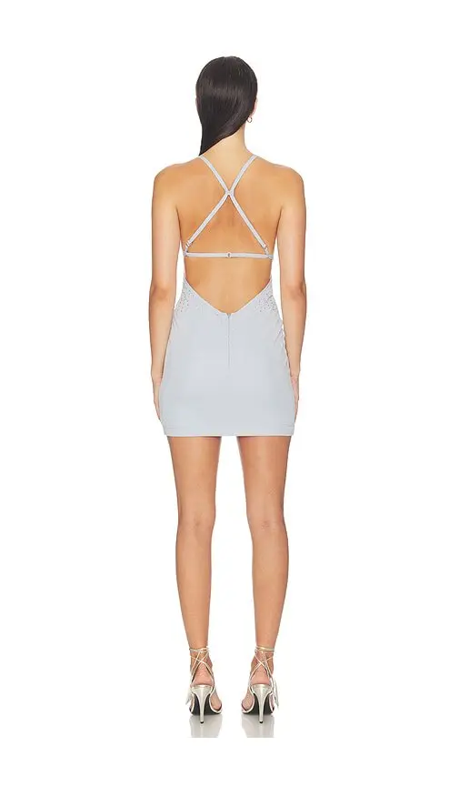 HAELO Gradient Studded Dress In Grey
