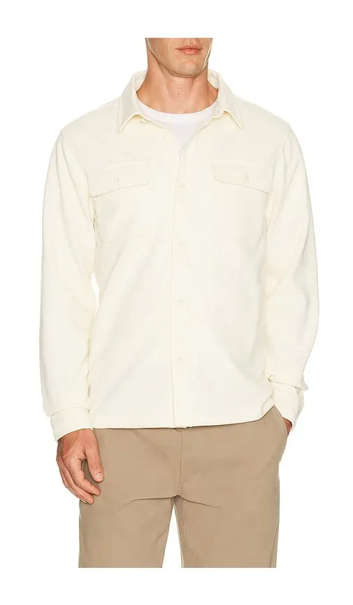 Vuori Waffle Shirt Jacket In Cream