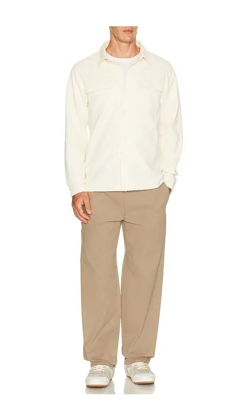 Vuori Waffle Shirt Jacket In Cream