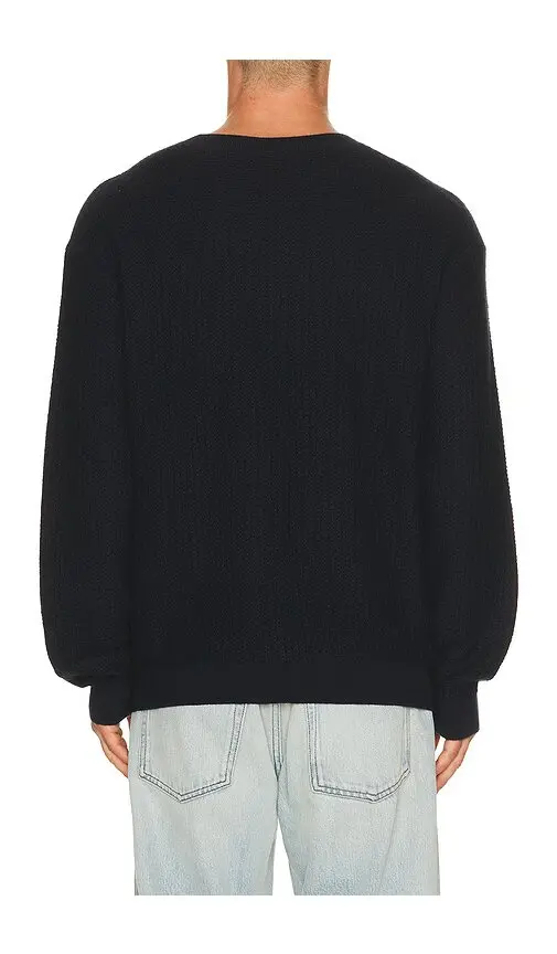 FRAME Textured Crewneck Sweater In Blue