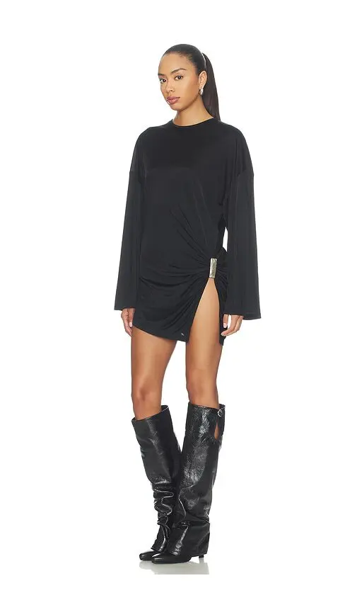 Attico Drape Slit Mini Dress